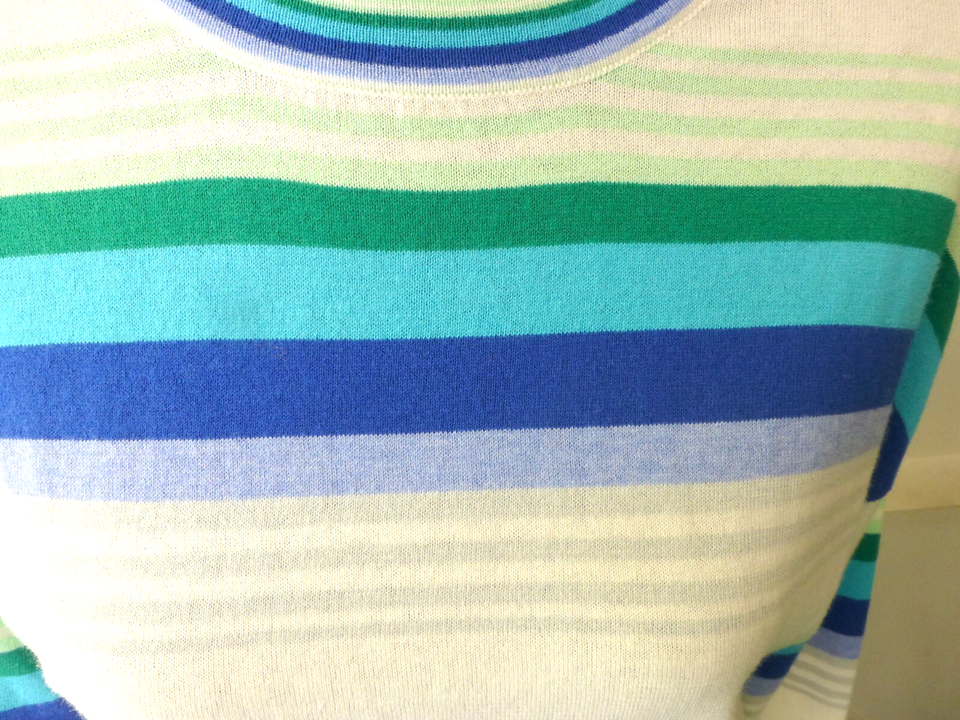 Wispr by Brodie Sweater Cotton Blend NWT Blue Green Stripe Sz Small ...