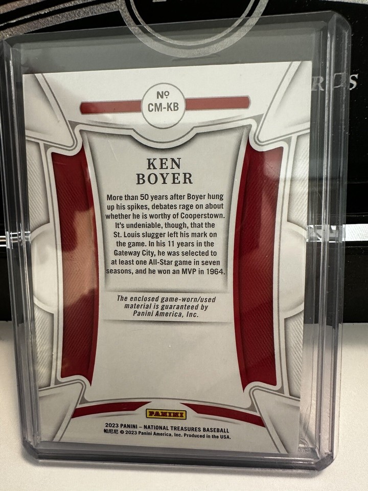 2023 National Treasures Ken Boyer Game Used Relic SSP /25 St Louis ...