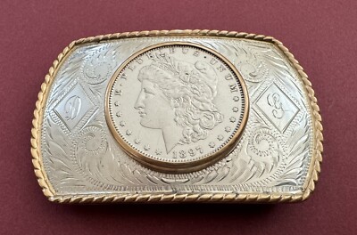 Spectacular Old Western COMSTOCK Sterling 1897 Morgan Silver Dollar ...