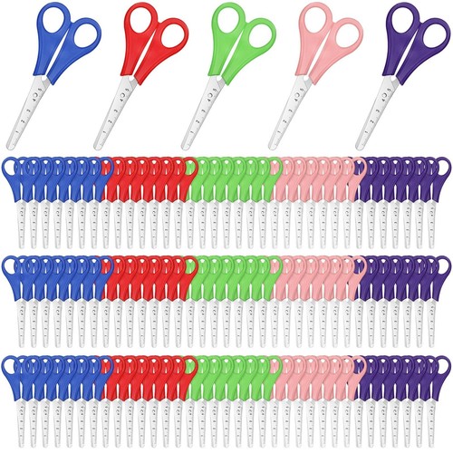 Honoson 150 Pack Scissors Bulk 5 Inch Blunt Tip Kids Safety Scissor ...