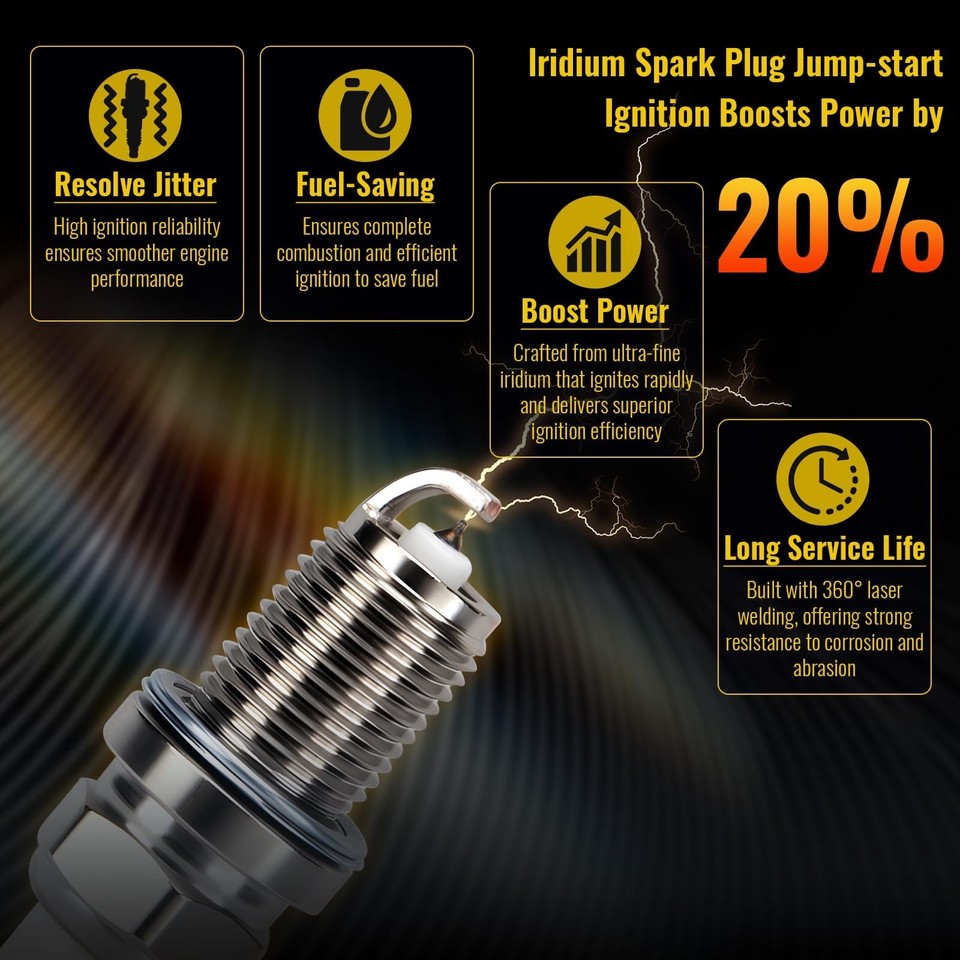 UF669 Ignition Coil Pack and 4 Iridium Spark Plugs XP3922 Compatible ...