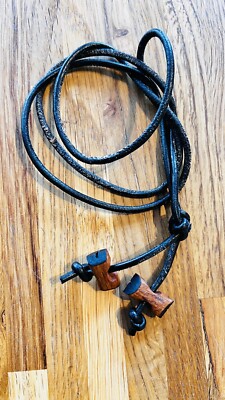 vintage Gilwell Scout Leader woodbadge 2 beads on a leather thong ...