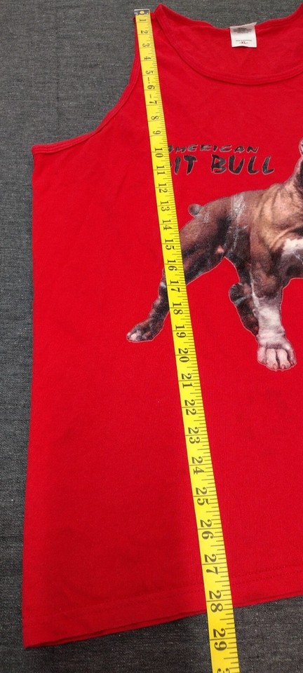Red Tank Top Size XL - Big Dog Print Pit Bull - AMERICAN PIT BULL - | eBay