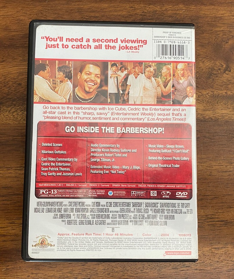 Barbershop 2: Back in Business (DVD, 2004, Special Edition) FREE ...