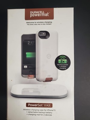 Powermat PowerSet II Kit iPhone 5 Wireless Charging Case, Mat, Backup Battery | eBay