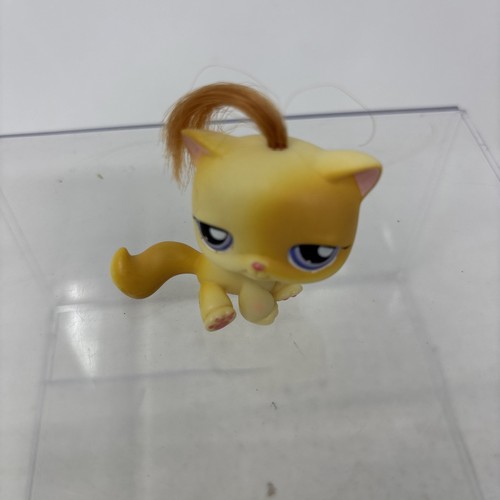 Littlest Pet Shop LPS Tan Short Hair Cat with Hair Purple Eyes #78 ...