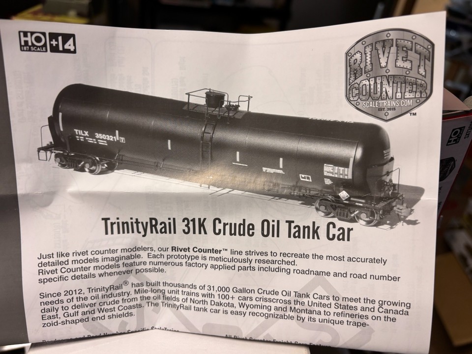 SCALE TRAINS #SXT30034 HO TRINITY CRUDE OIL DEEP ROCK REFINING 31k GAL ...
