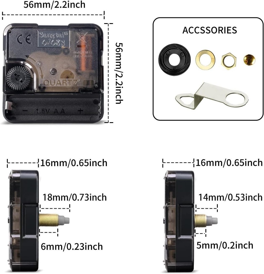 2 Pcs DIY Quartz Clock Mechanism Kit Wall Clock Movement Parts Motor ...