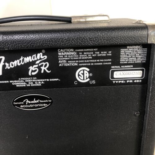 Fender Frontman 15R 2 Channel 15 Watt Guitar Practice Amp W/ Reverb | eBay