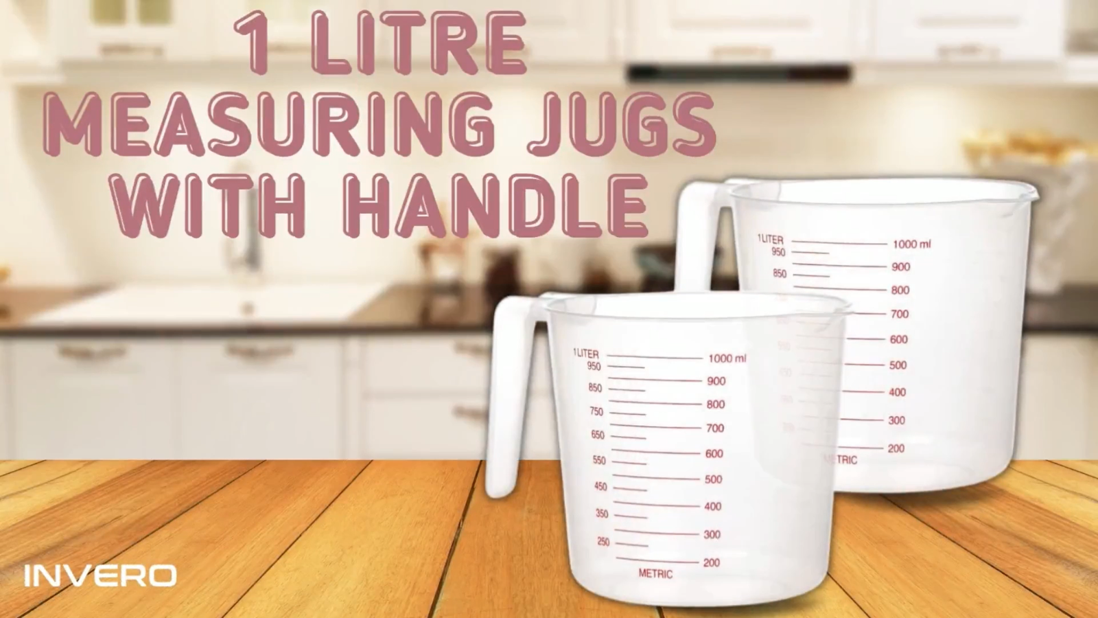 2x Measuring Jugs 1L Handle Scales for Food Baking Water Gravy Arts ...