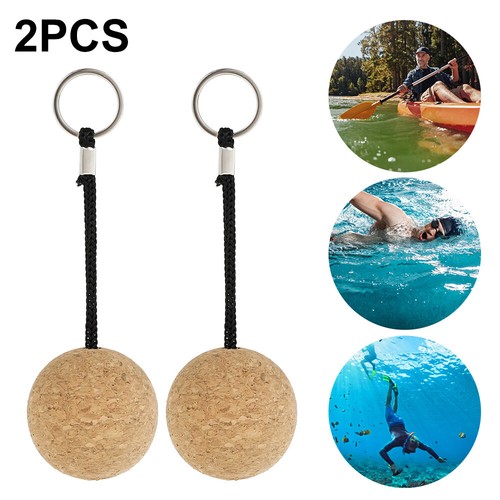 Floating Cork Keychain 53mm Floatable Wooden Ball Key Chain Floating Cork · | eBay UK