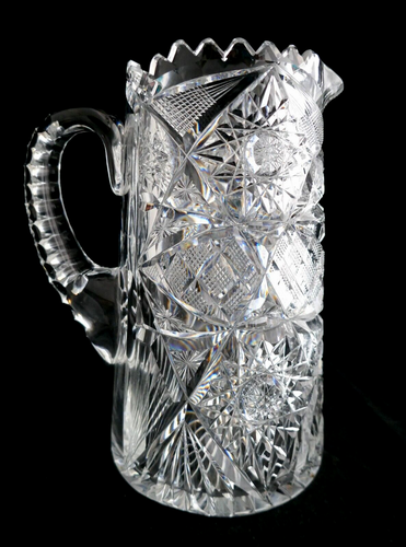 Antique LIBBEY Colonna Pattern American Brilliant Period large heavy ...