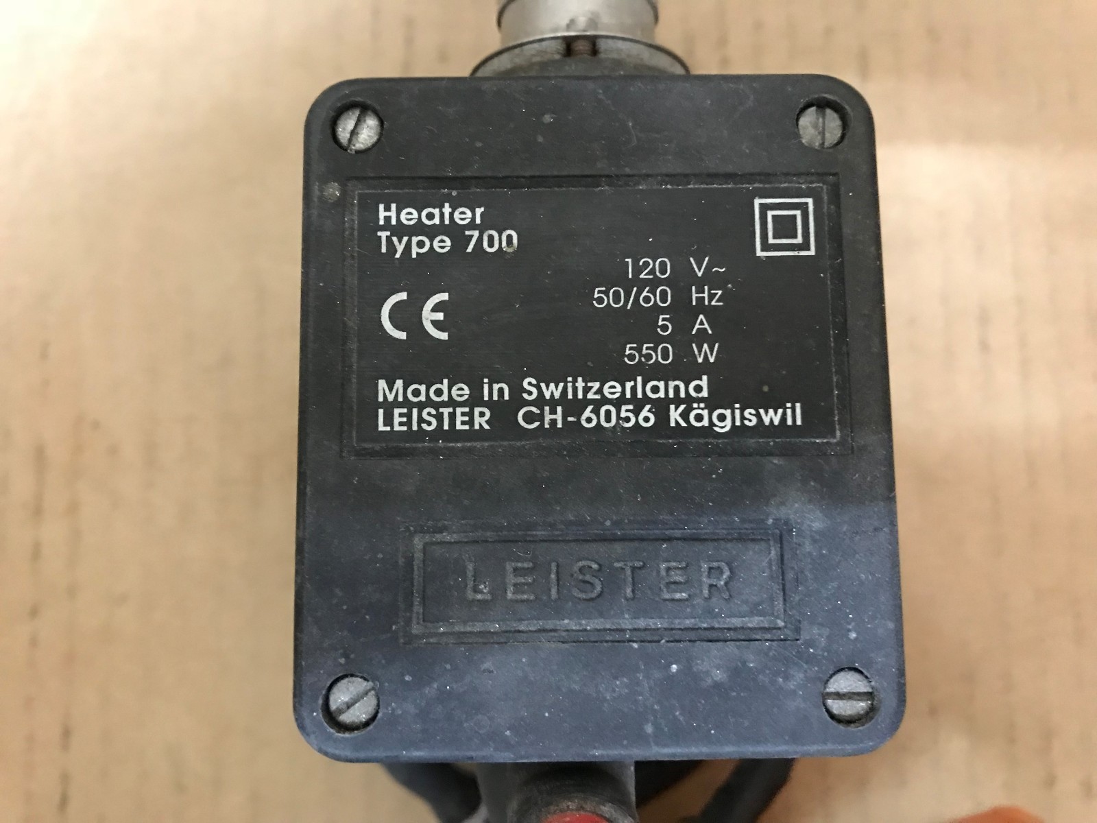 LEISTER TYPE 700 CH-6056 SARNEN HEATER 120V 50/60HZ 5A 550W KAGISWIL ...