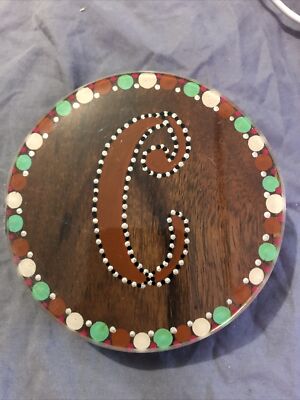 Letter C wood & acrylic coaster 10cm freepost acc197 | eBay Australia