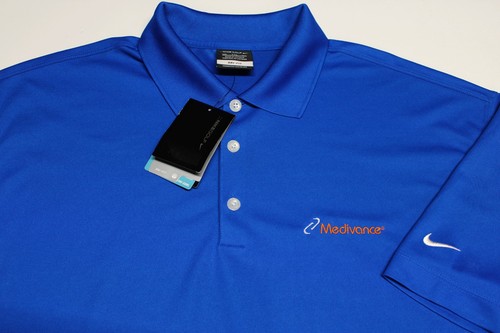 NIKE POLY GOLF SHIRT--2XL--MEDIVANCE LOGO--SOILD BLUE--UNWORN!!--NEW ...