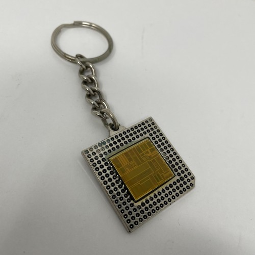Vintage Intel Pentium Processor Keychain 1992 Metal Computer Chip Promo ...