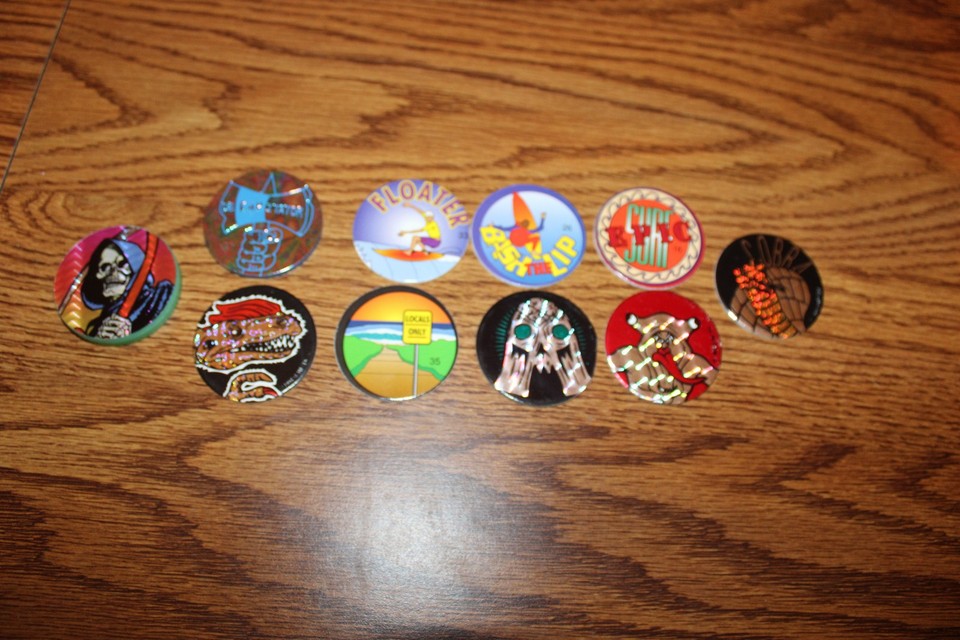 Lot of Vintage 90s Pog Slammers Milk Caps Grim Reaper Horror Punk Art ...