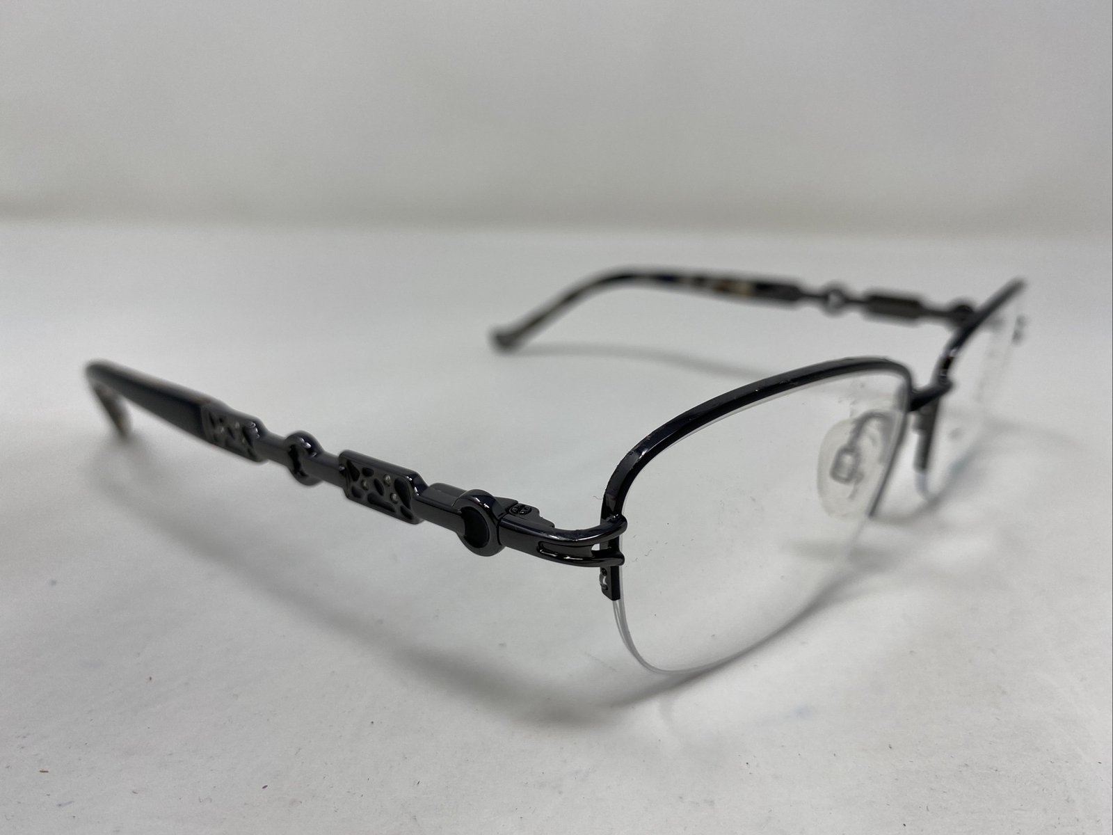 Tura R573 BLK 54-16-140 B:36 Black Metal Half Rim Eyeglasses Frame QT09 ...