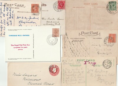 1908/85 7 x LLANDRINDOD WELLS POSTMARKS RADNORSHIRE PPCs POSTBUS COMIC ...