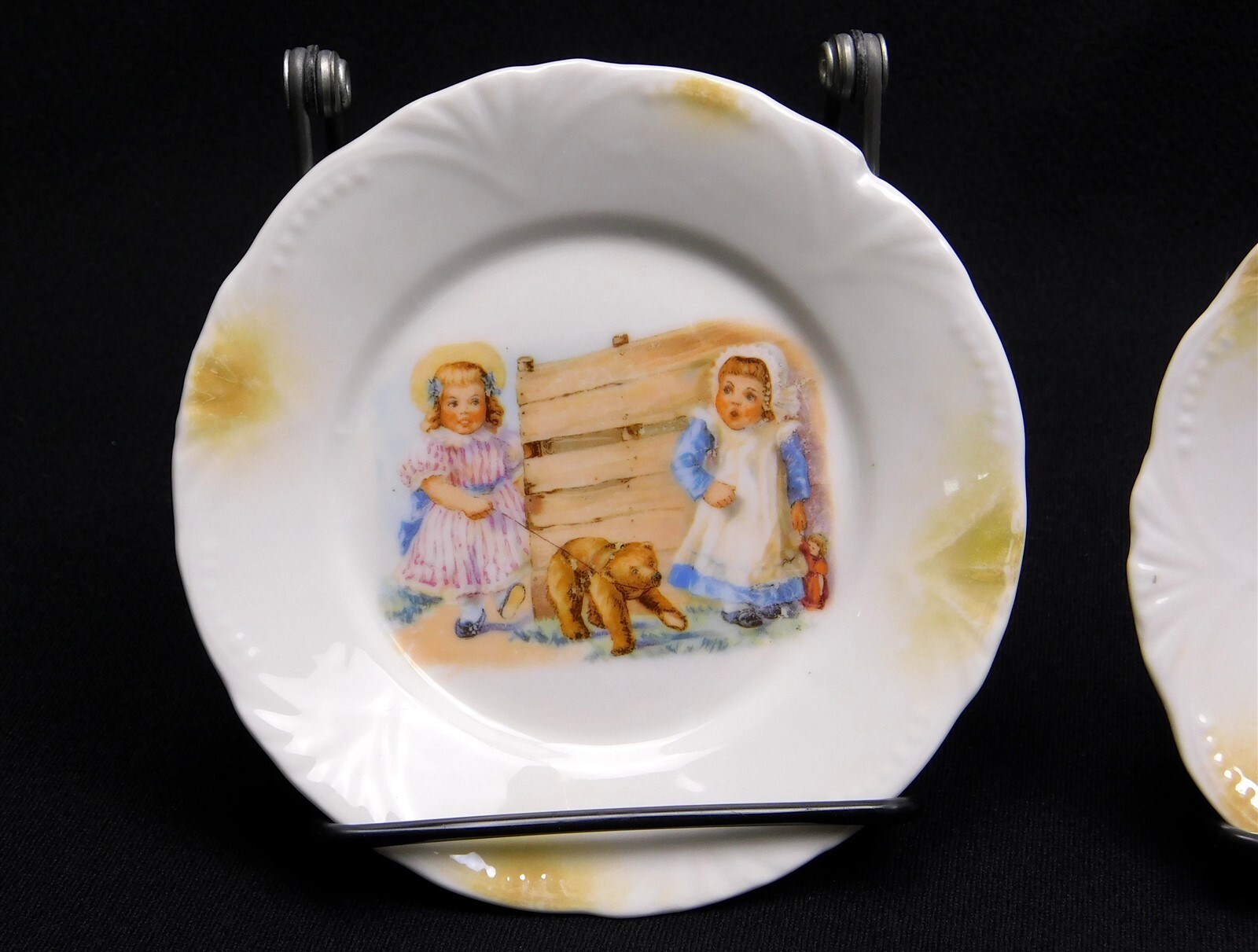 Antique Lusterware Germany Teddy Bear Child’s Tea Set Plates Set of 2 ...