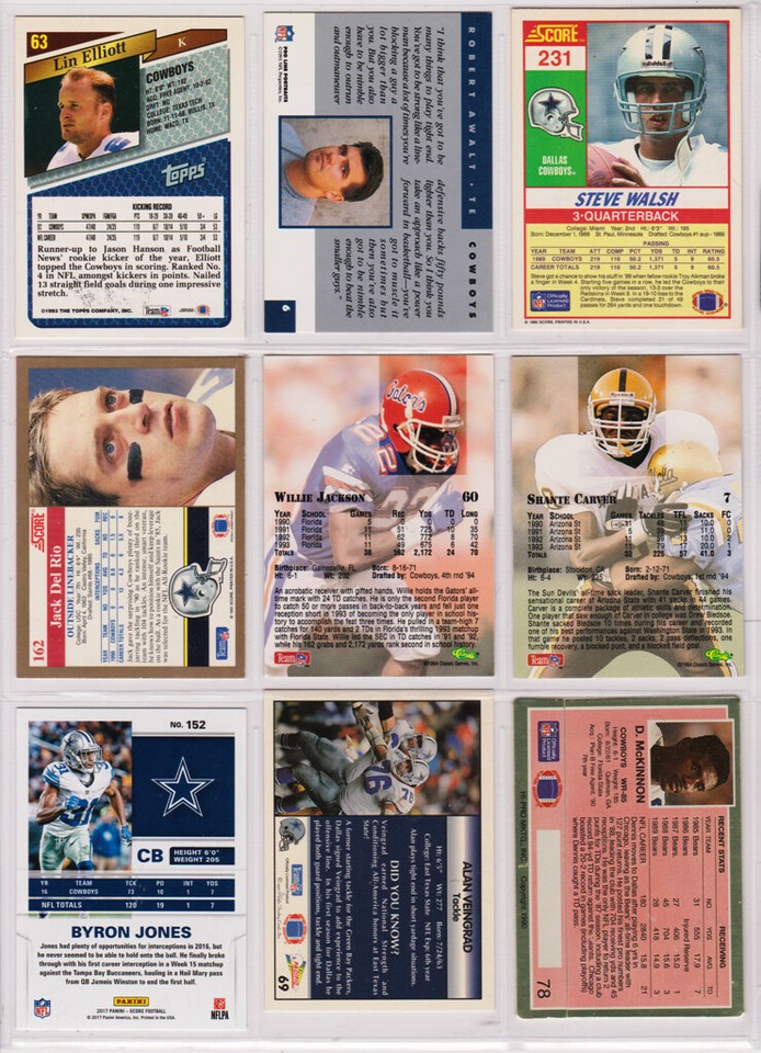 SIGNED LIN ELLIOTT 1993 TOPPS FOOTBALL CARD AUTOGRAPHED COWBOYS | eBay