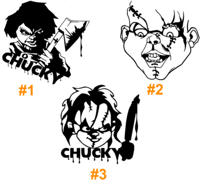 Chucky Vinyl Decal Sticker Car Window Horror Film Killer Doll Charles ...