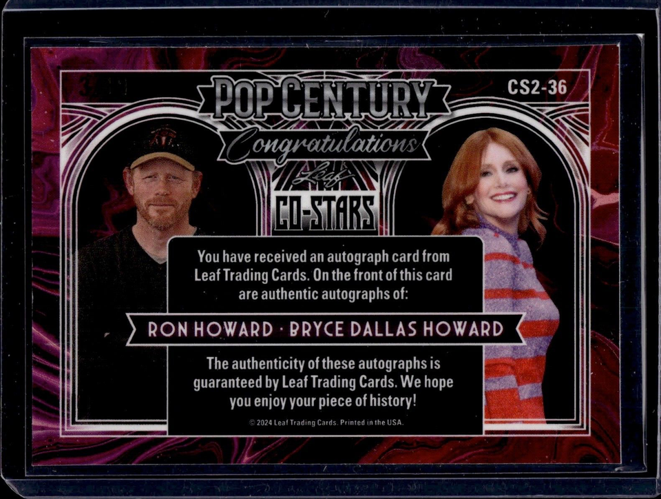 2024 Leaf Pop Century Ron Howard Bryce Dallas Howard DUAL AUTO #3/10 signed | eBay