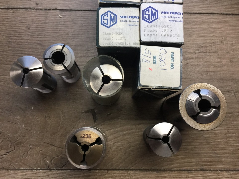 NEW LOT OF SOUTHWICK & MEISTER SCREW MACHINE COLLETS 0201 W/ 42MM ...