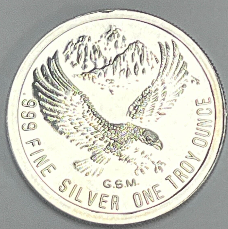 Prospector Panning Gold ---Silver Round-Golden State Mint 1 Troy oz.999 ...