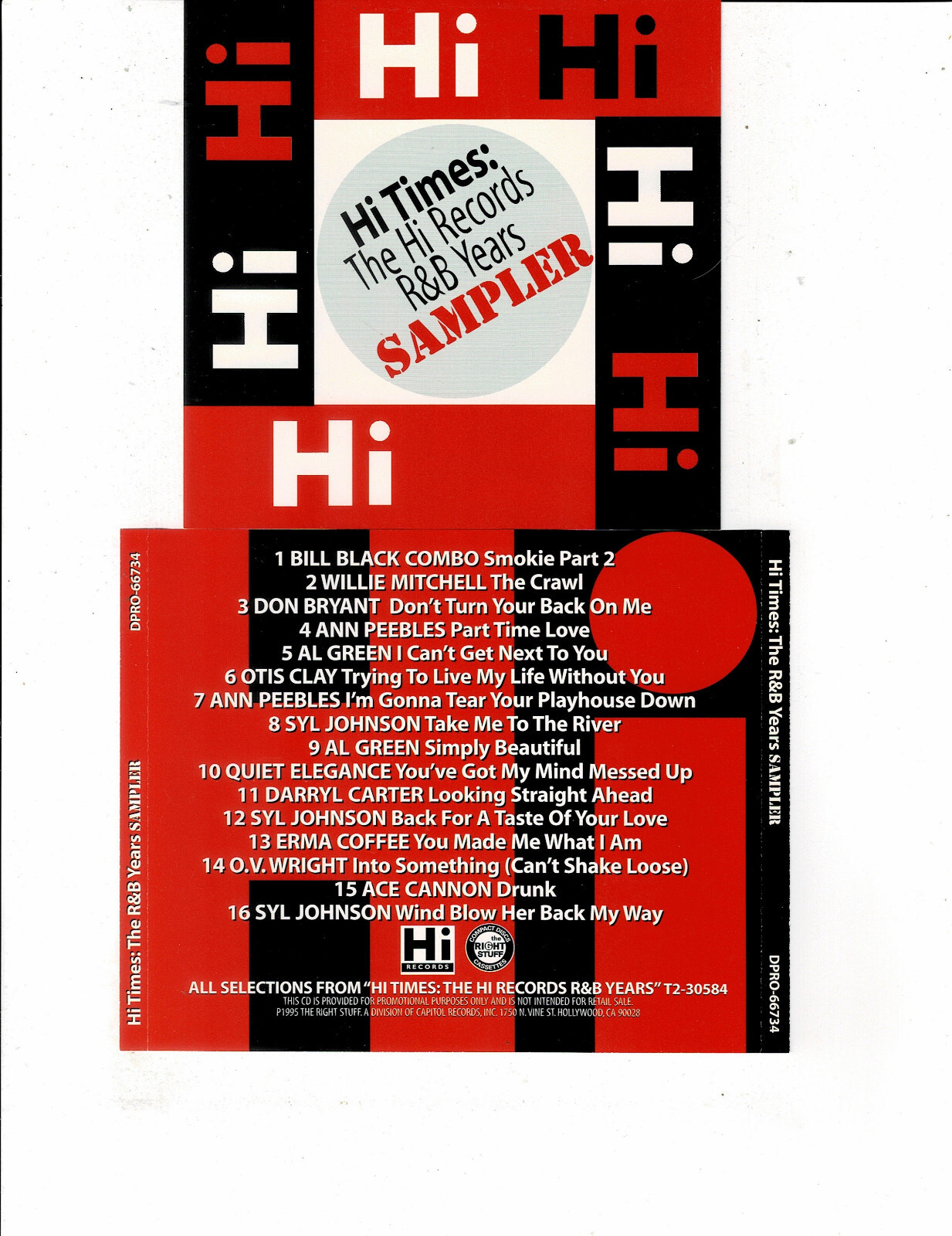 HI RECORDS SAMPLER -VAR (CD) MITCHELL CLAY PEEBLES JOHNSON GREEN WRIGHT ...