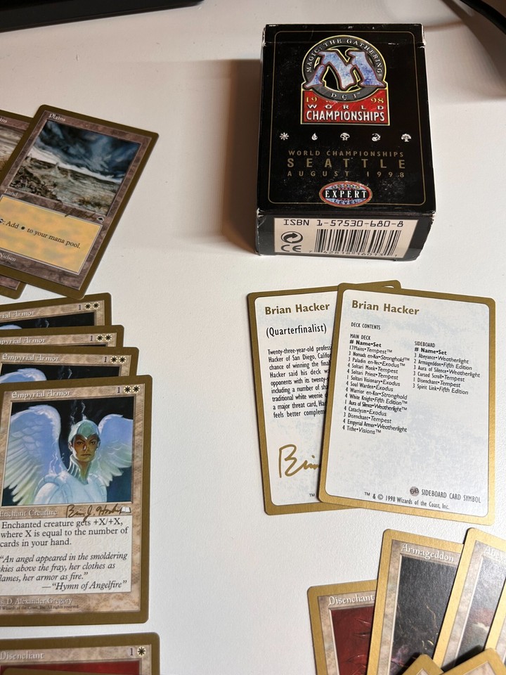 MTG World Championship Deck-1998 BRIAN HACKER Opened, Never Played, No ...