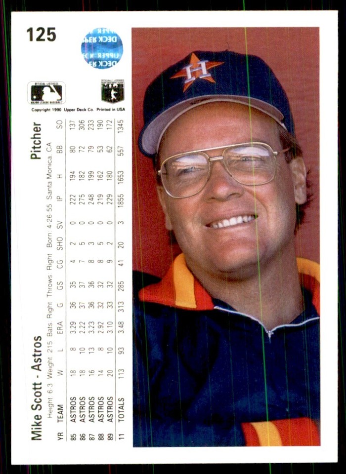 1990 Upper Deck Mike Scott Baseball Cards #125 | eBay