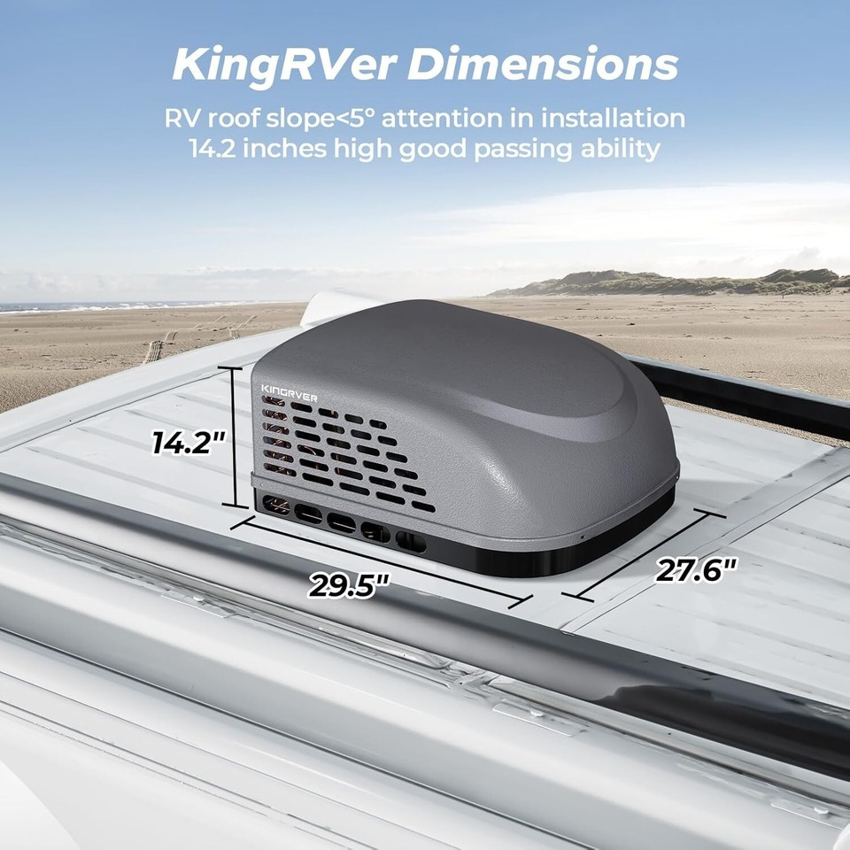 RV Air Conditioner Rooftop Non-ducted AC Unit 15,000 BTU Cooling w ...