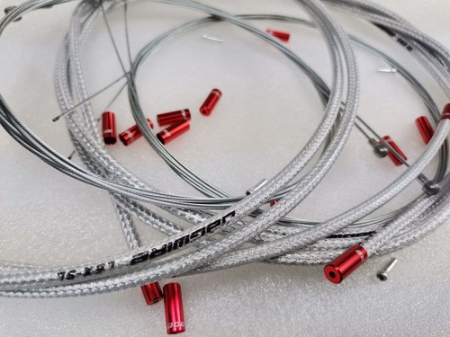 JAGWIRE BRAIDED SILVER SLICK-LUBE HOSE CABLE KIT BRAKE SHIFTER KIT CNC ...
