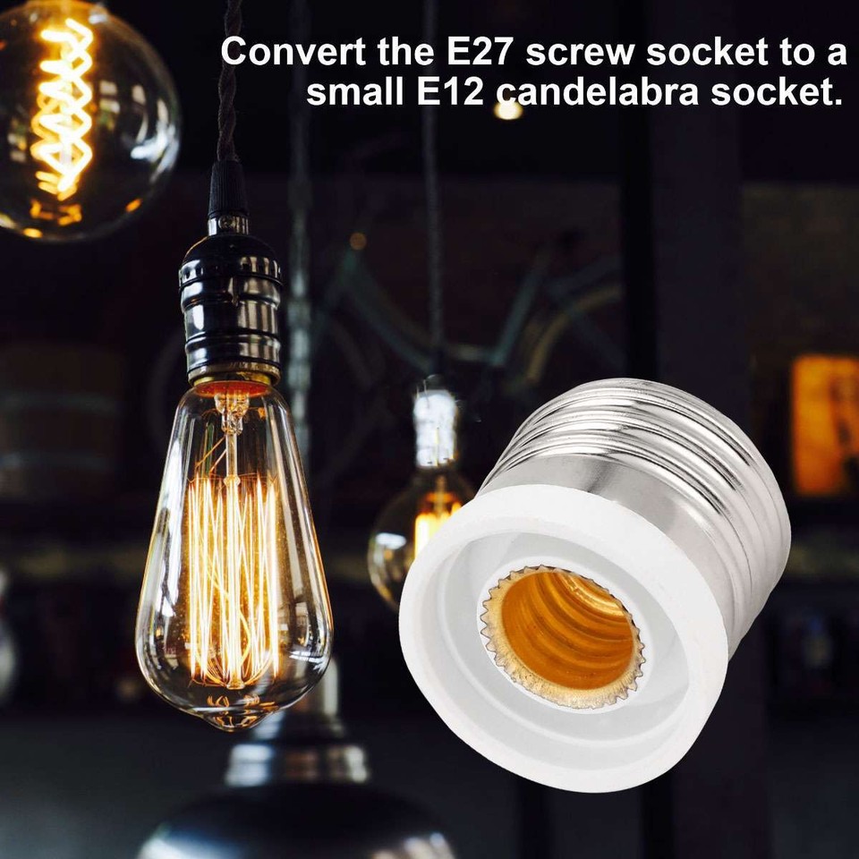 10/20X Light Bulb Socket Adapter Medium Base E27 to Candelabra E12 ...