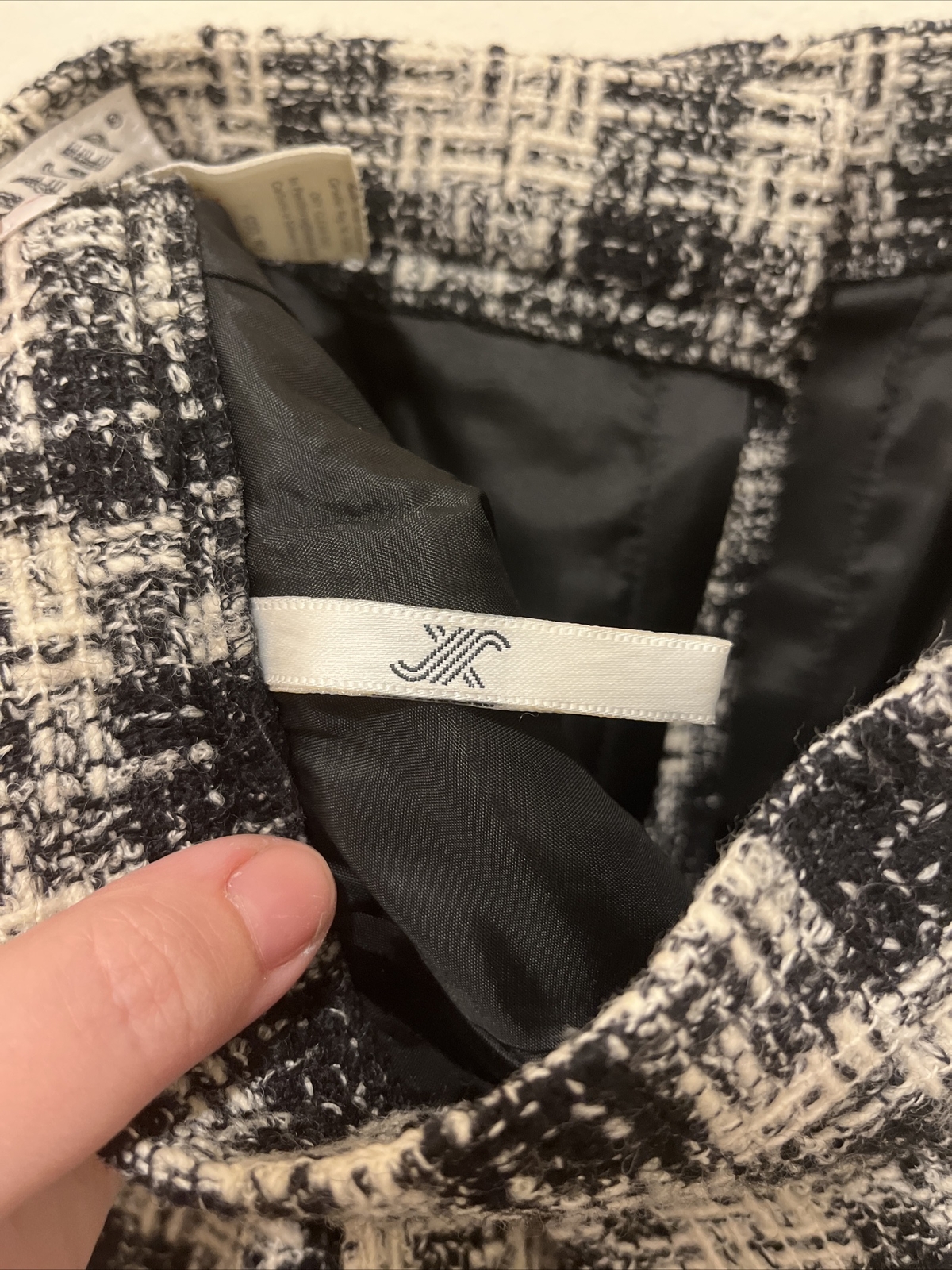 Jaeger London Black + Cream Tweed/Plaid/Houndstooth W… - Gem