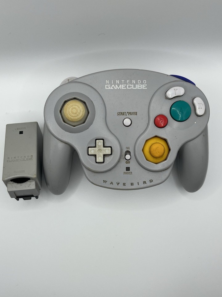 Tested! Genuine Nintendo Gamecube Wavebird Gray Wireless Controller w ...