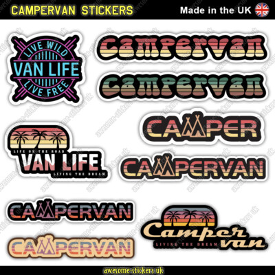 2 x Campervan stickers Van life camper van decals Custom Ducato Relay ...