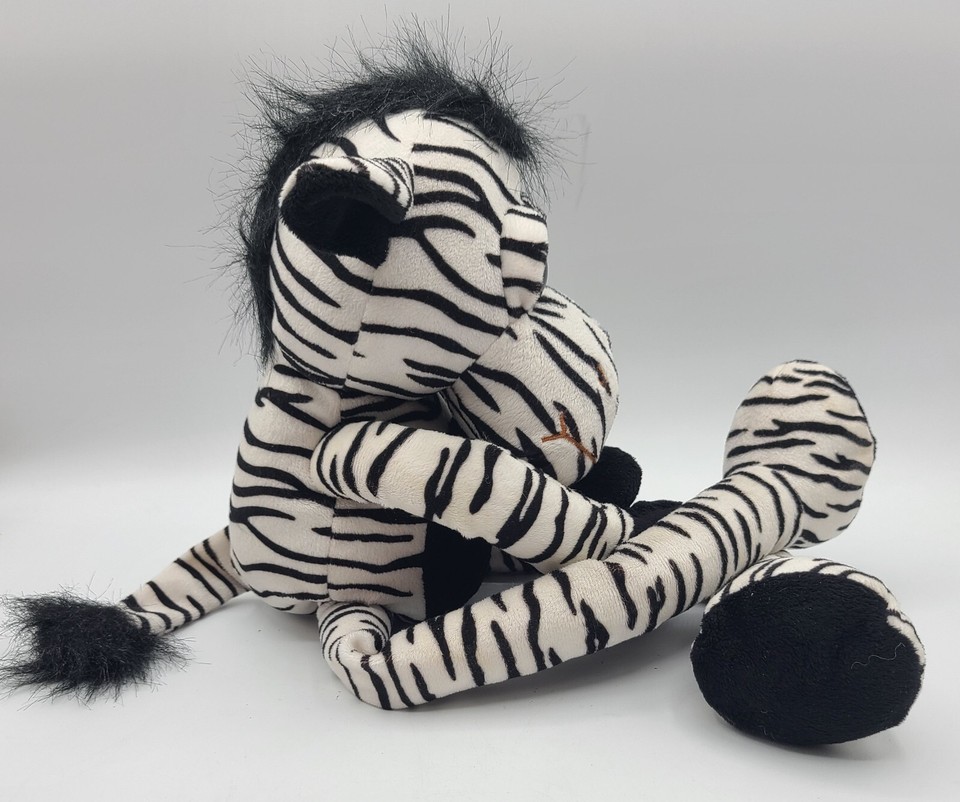 Rinco Zebra Plush Black White Stripe 2009 Stuffed Animal Adjustable ...