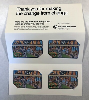 4 Vintage 1993 Nynex Phone Cards, Baseball, Summer in NYC, in Original ...