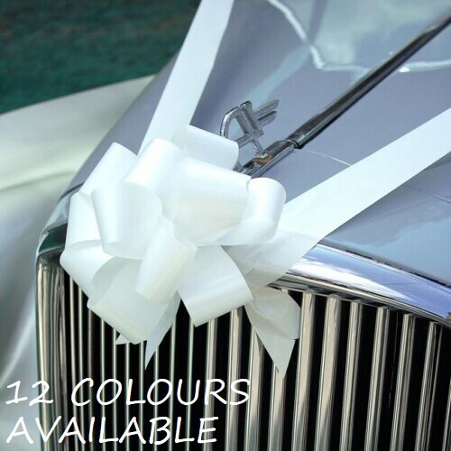 WEDDING CAR DECORATION 8 MTRS RIBBON + 1 3 OR 5 LARGE BOWS prom ...