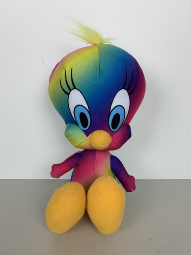 Looney Tunes 11" Rainbow Tie-Dye TWEETY BIRD Plush Stuffed Animal Toy ...