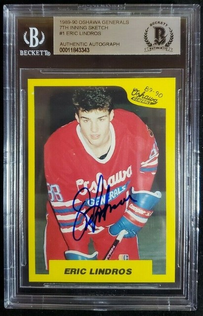 1989 Oshawa Generals #1 Eric Lindros Signed Rookie Card Autograph RC ...