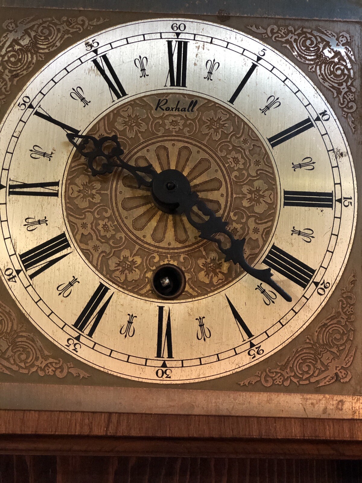 Vntg, Roxhall Wall Clock Walnut Wood Frame Working Cond, Made In ...