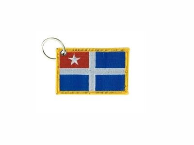 Keychain keyring embroidered embroidery patch double sided flag crete ...