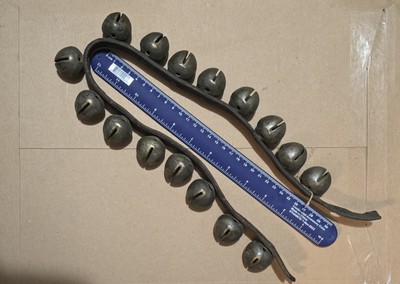 Antique 16 Sleigh Brass Bells on Belt Strap 26 in Long 1" Bells | eBay
