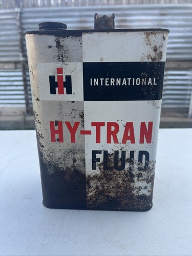 VINTAGE INTERNATIONAL HARVESTER HY-TRAN FLUID 1 GALLON EMPTY CAN FARM ...