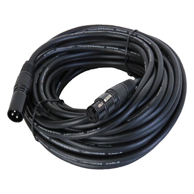 50ft 3-Pin Male Cable to 3-Pin Female Shielded XLR Stereo Cable for DJ ...