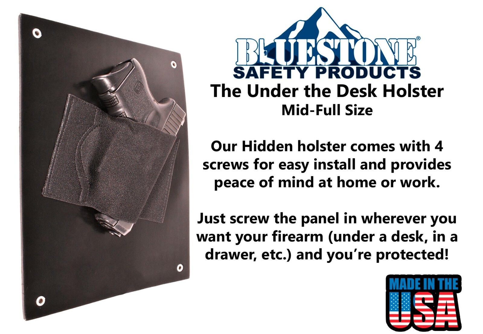 Under the Desk Holster - Bedside or Wall Mounted Concealed Gun Holster ...