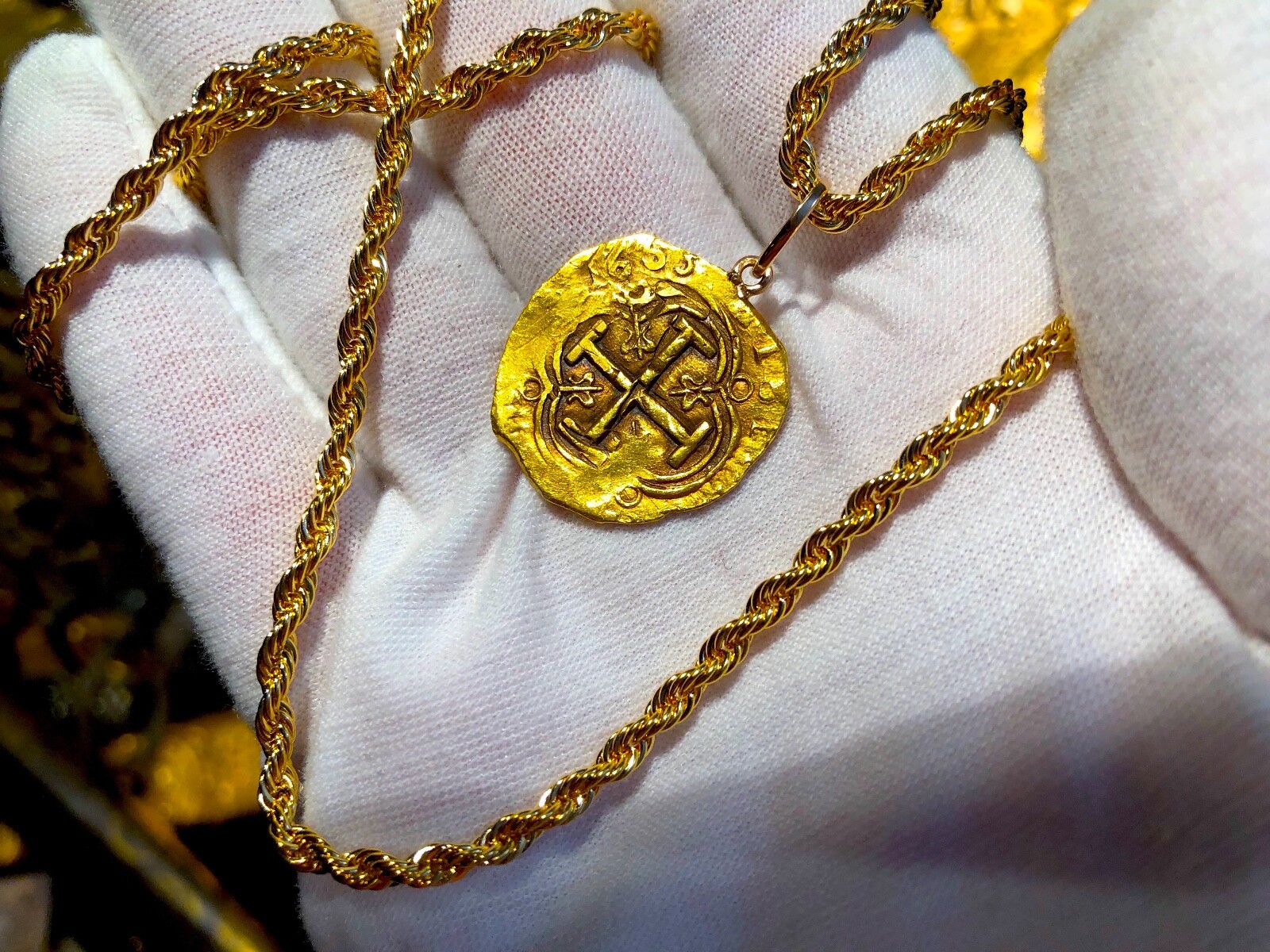 SPAIN 2 ESCUDOS 1663 "4 DIGIT DATE" PENDANT JEWELRY NECKLACE PENDANT ...